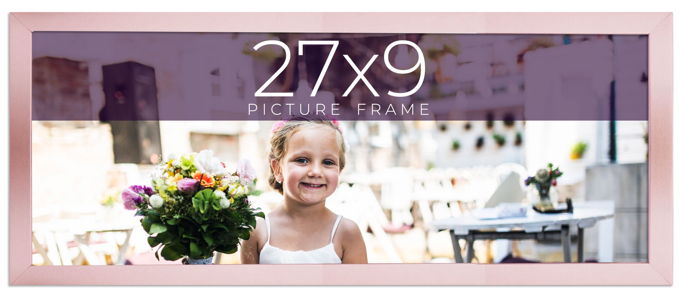 27x9 Frame Pink Real Wood Picture Frame Width 0.75 inches | Interior ...