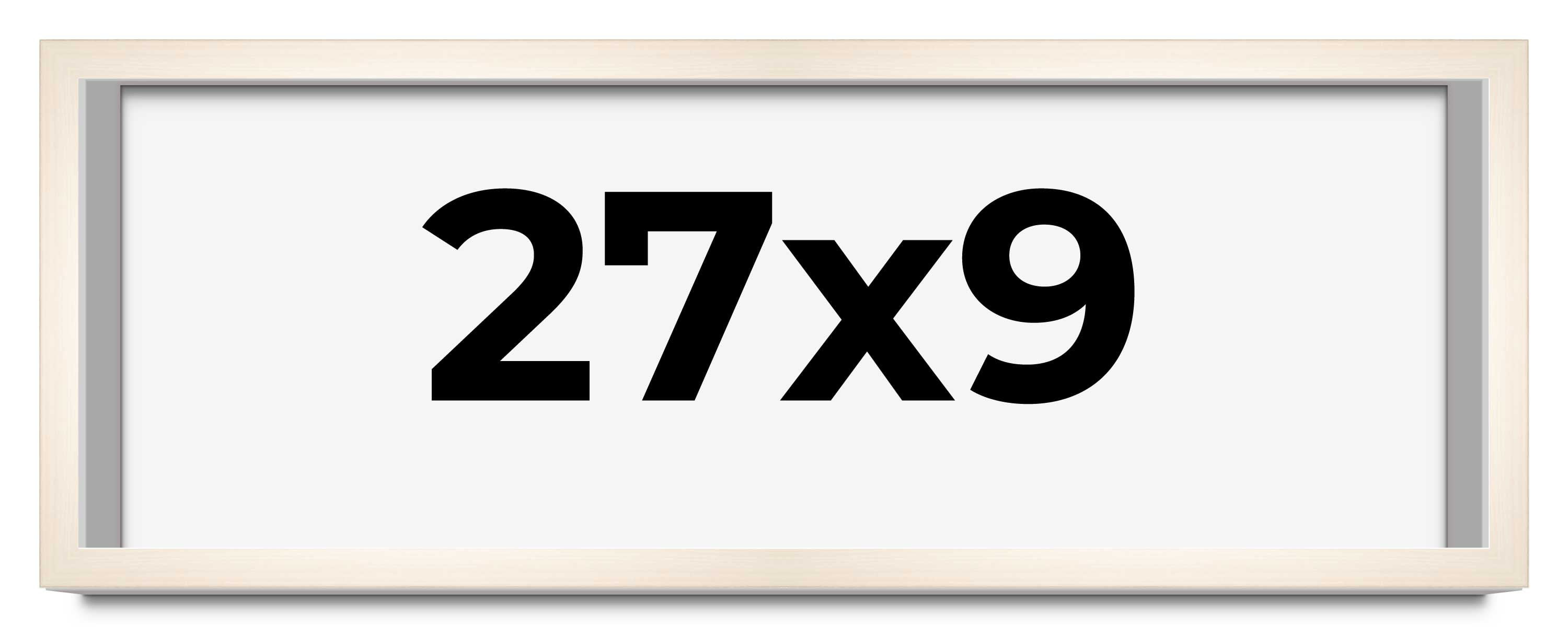 27x9 Frame White Wash Solid Wood Picture Frame | 0.8125 Inch Moulding ...