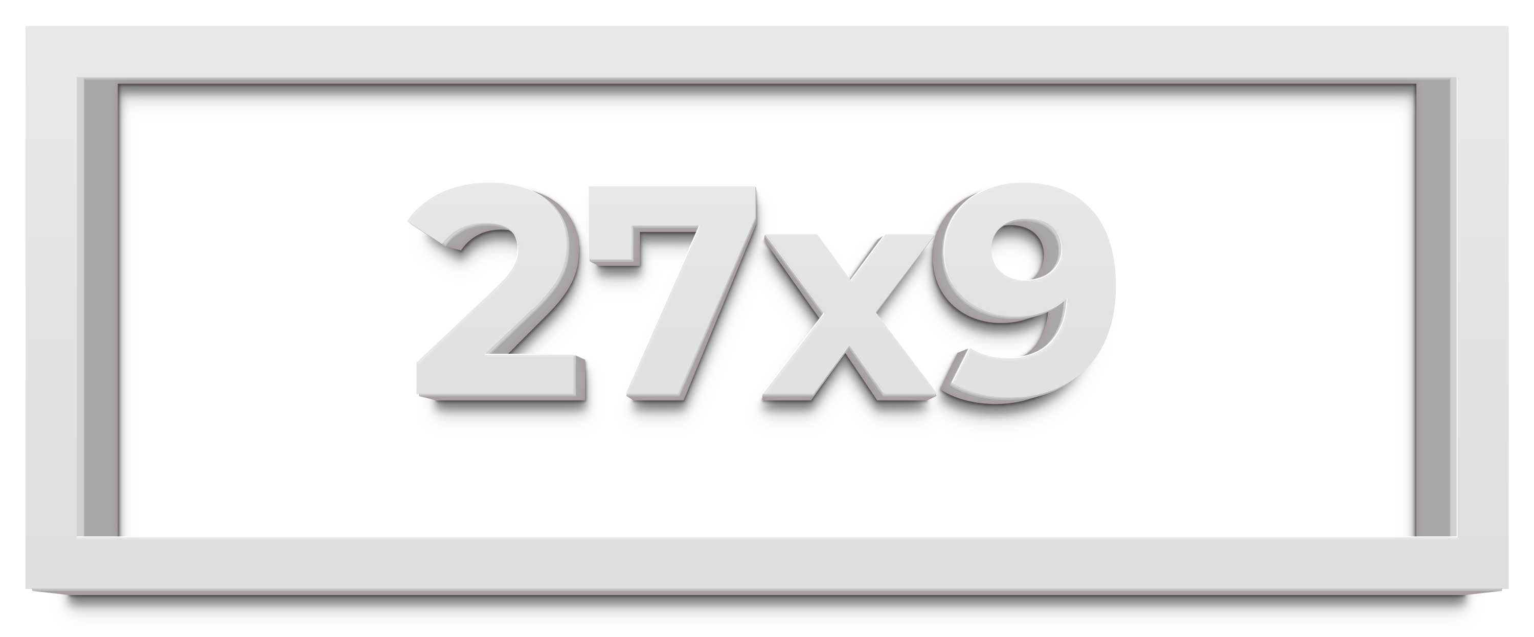 27x9 Shadow Box High Gloss White Display Frame | 1.625 Inches Deep | 1 ...