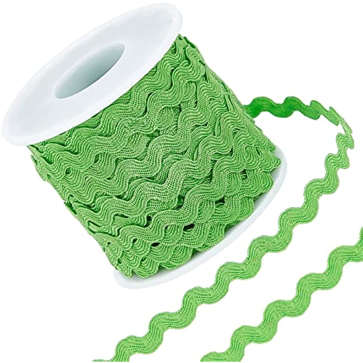 27yard Emerald Green Polyester Rick Rack Wave Bending Fringe Trim Woven ...