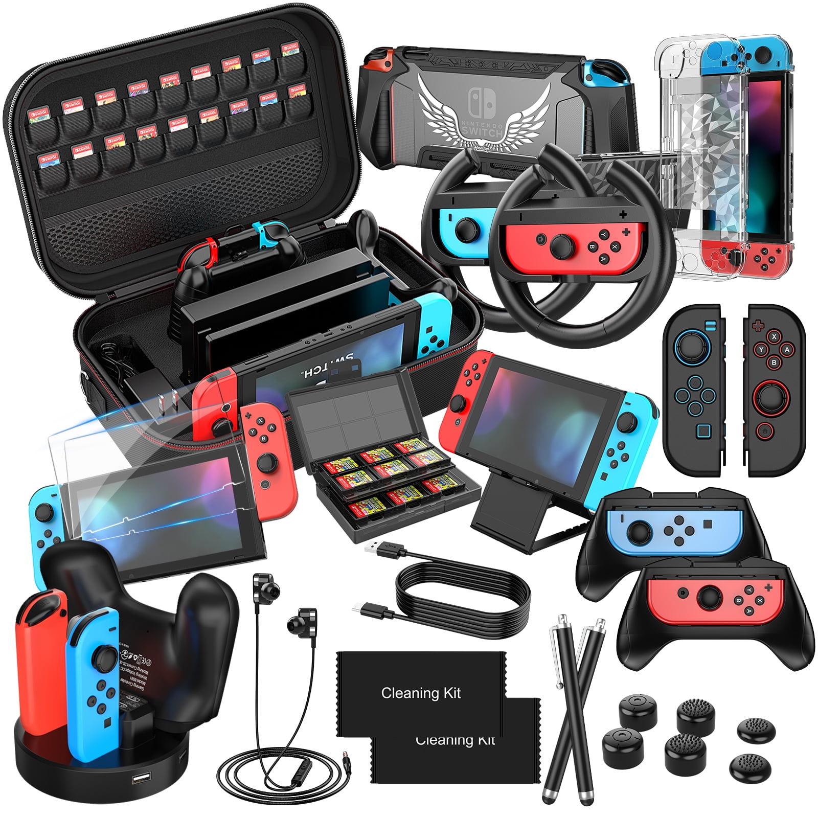 HEYSTOP 28 in 1 Nintendo Switch Accessories Kit with Case, Cover ...