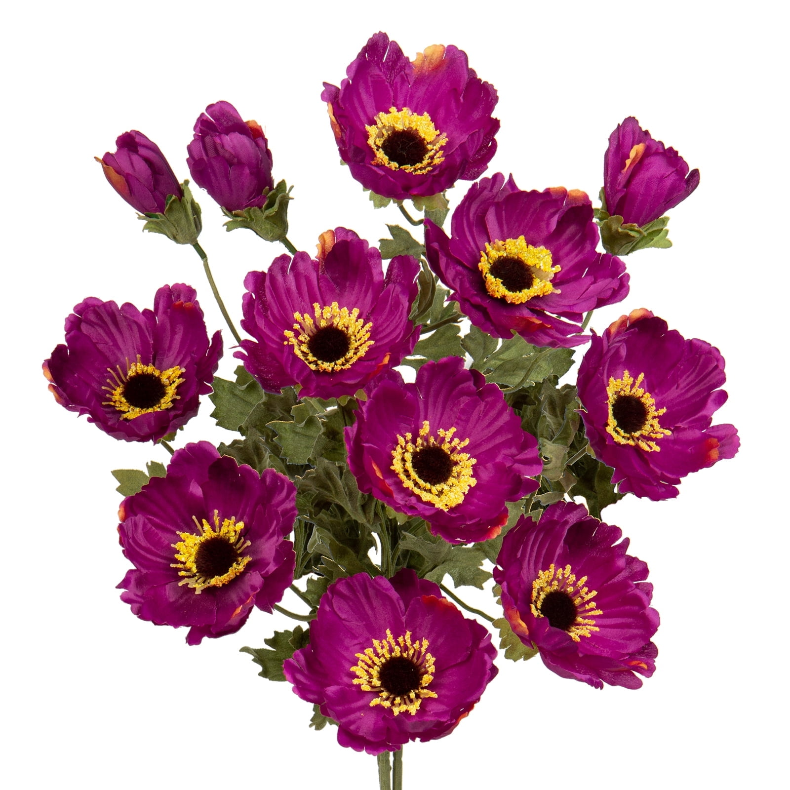 28.3" Purple Artificial Poppy Flowers 3Pcs Silk Fake Poppy Flowers Real ...