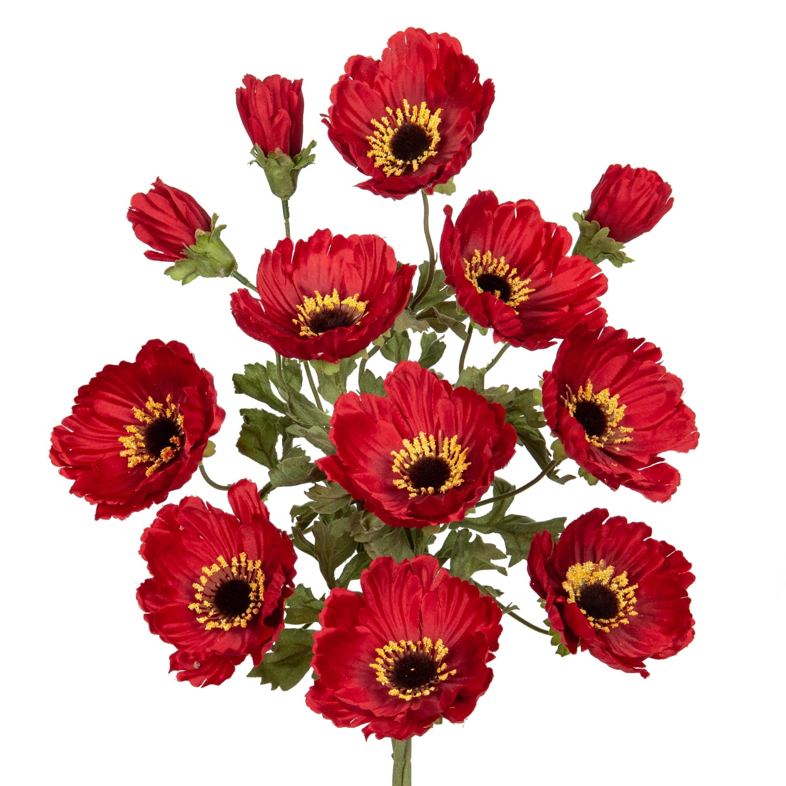 28.3" Red Artificial Poppy Flowers 3Pcs Silk Fake Poppy Flowers Real ...