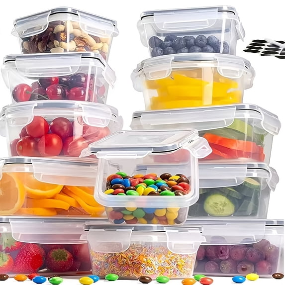 28/44/54Pcs Large Capacity Leak Proof Food Storage Container Set ...