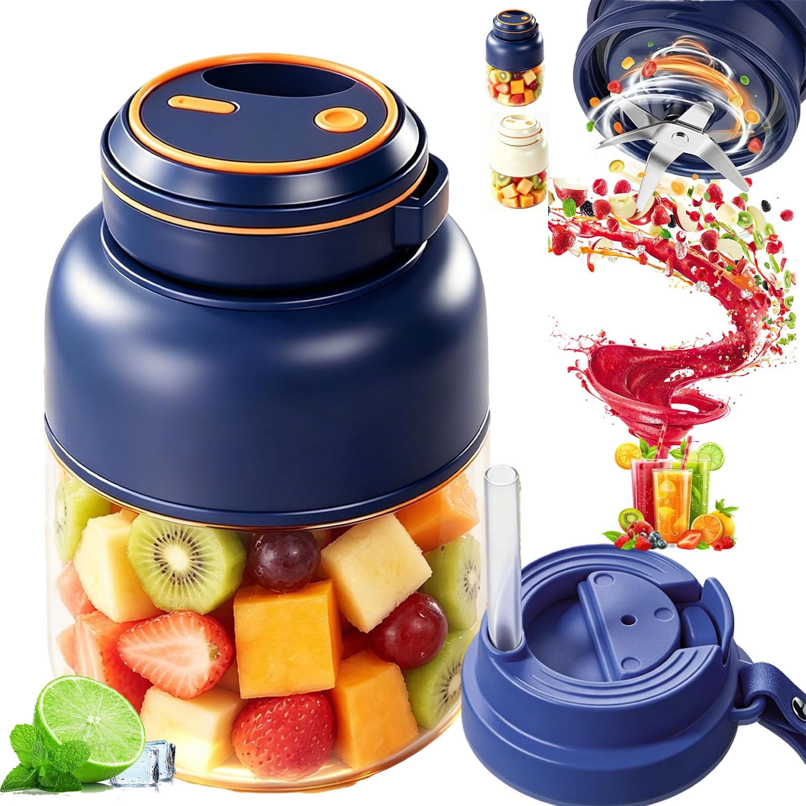 28/45 Oz Wireless Juicer Cup, Rechargeable USB-C Personal Blender, with ...