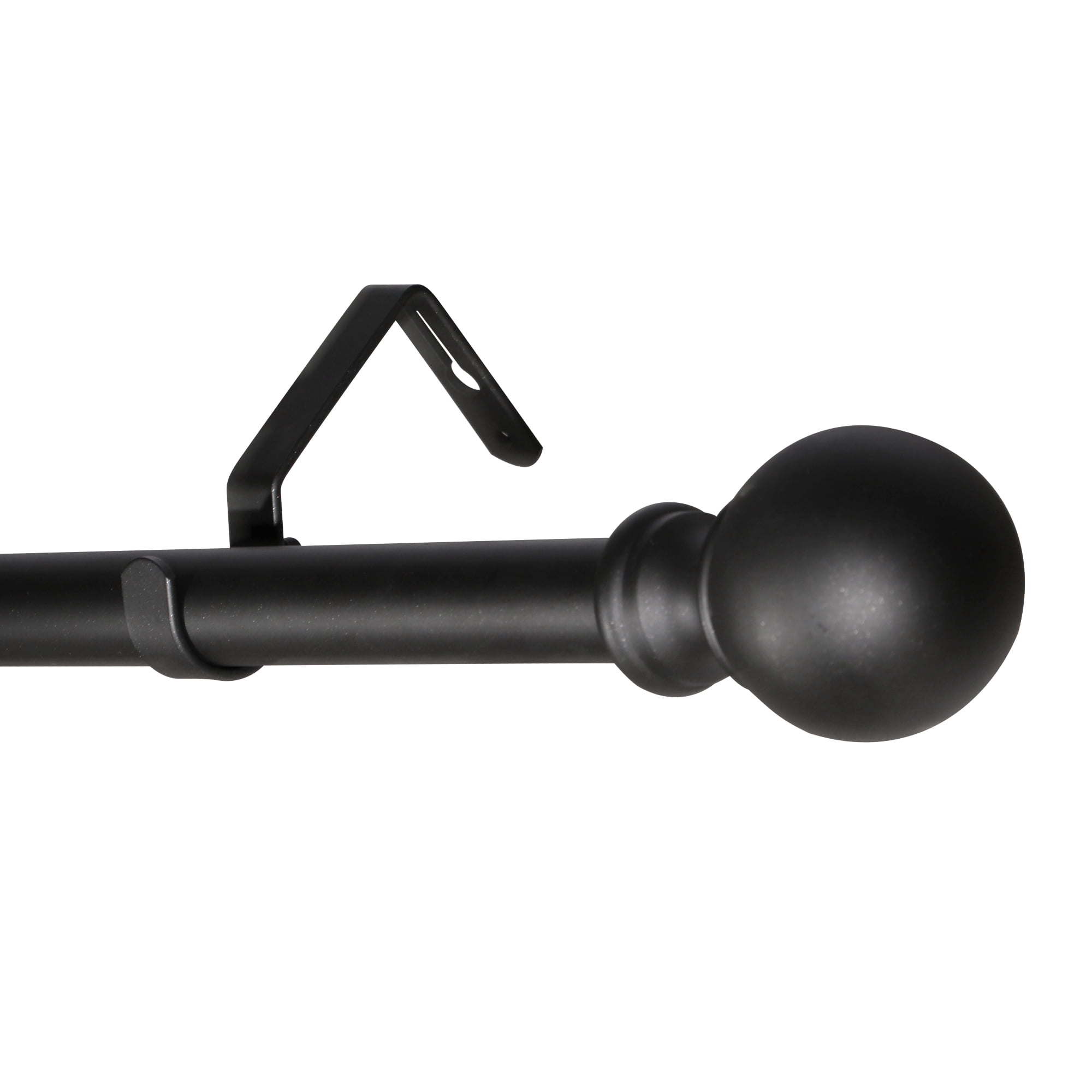 28-48 Inch long Telescopic Adjustable Metal Curtain Rod Set with Round ...