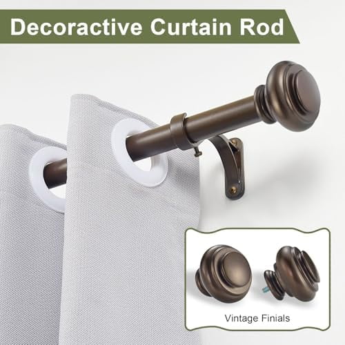 28-48 Inches Curtain Rods for Window, 1 Inch Diameter Drapery Rod with ...
