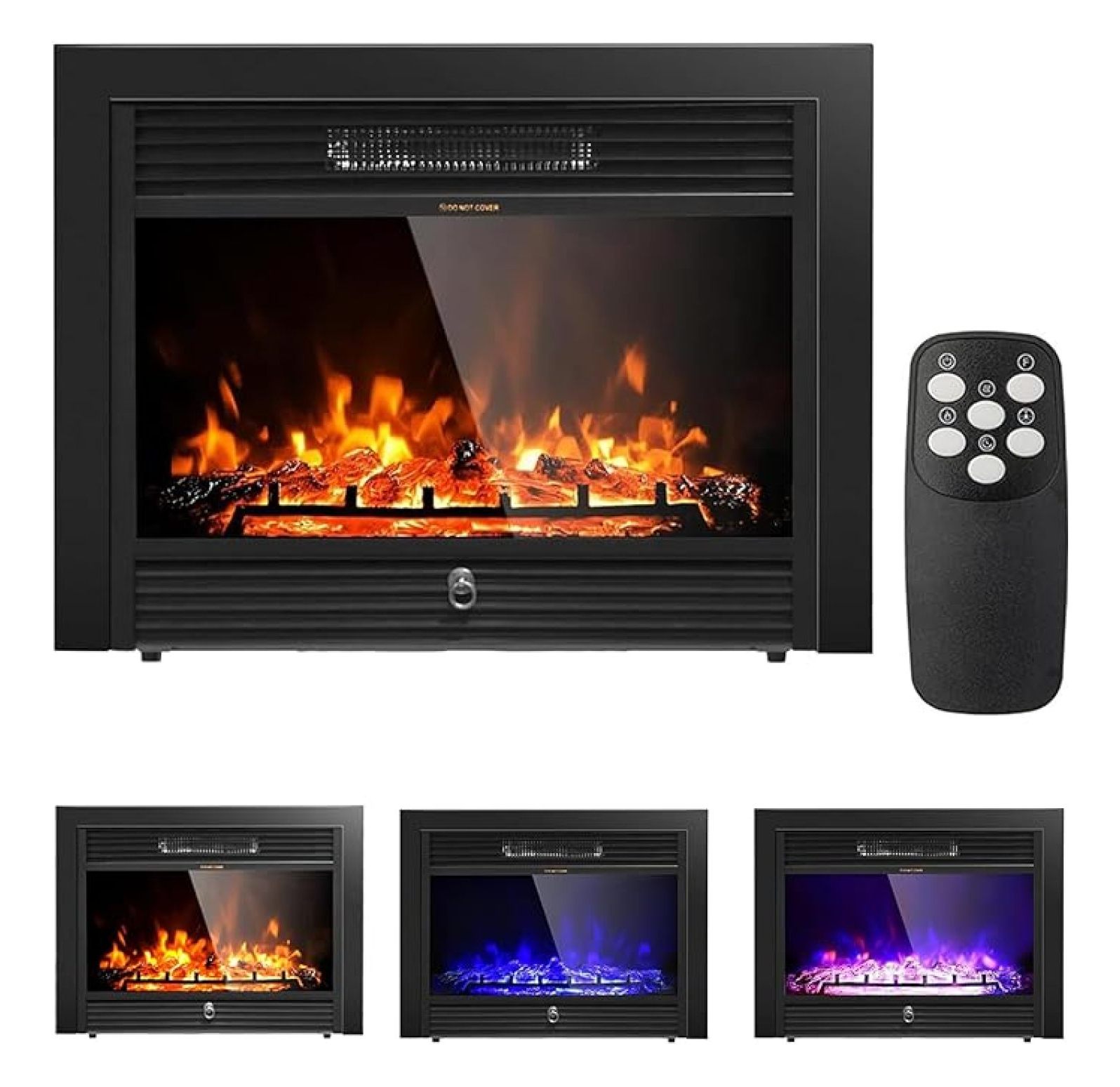 28.5’’ Electric Fireplace Inserts, Wall Mounted & in-Wall Recessed ...