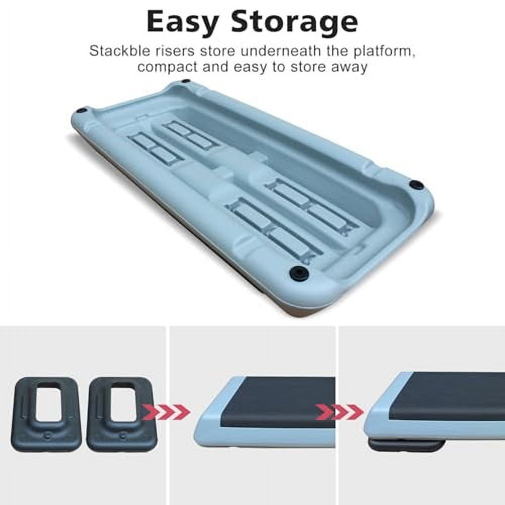 28.5'' Exercise Aerobic Step Platform, 4-6-8inAdjustable Fitness ...