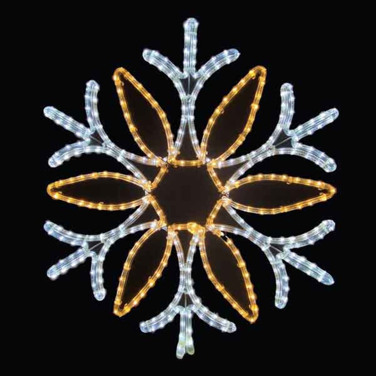 28.5 LED Rope Light White and Warm White Snowflake Silhouette Motif ...