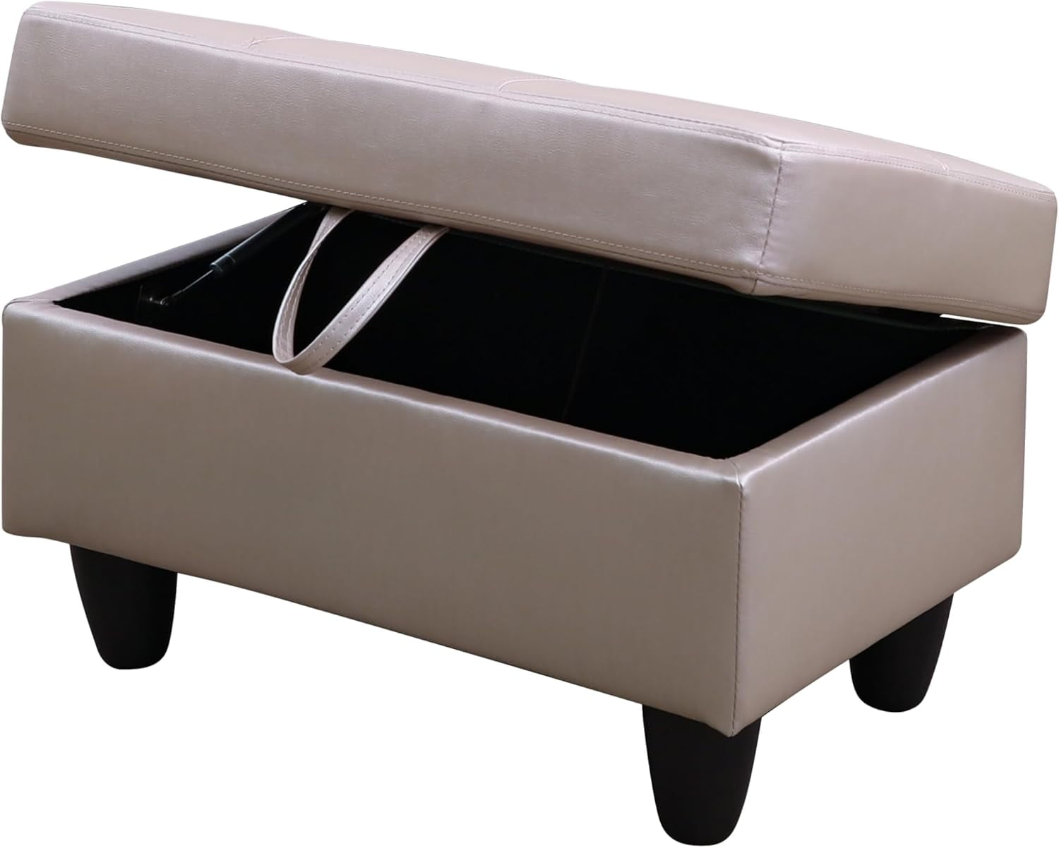 28.5" Storage Ottoman Modern Ottoman with Storage Rectangular Leather ...