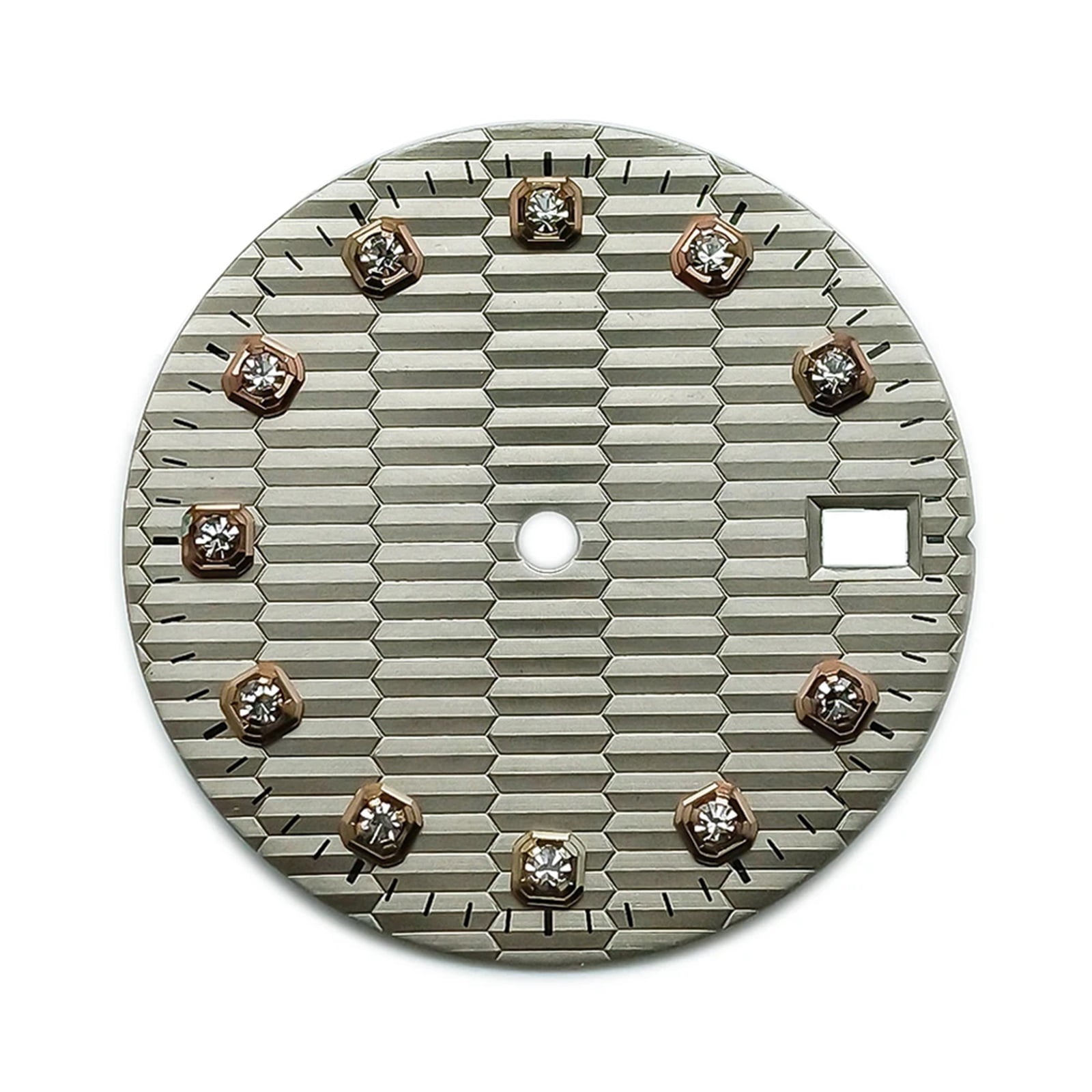 28.5mm Wave Watch Dial for NH35 NH36 Movement Crystal Index Green ...