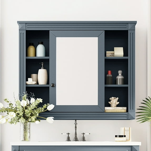 28.7'' High Wall Mounted Mirror Cabinet for Bathroom, Premium Door ...