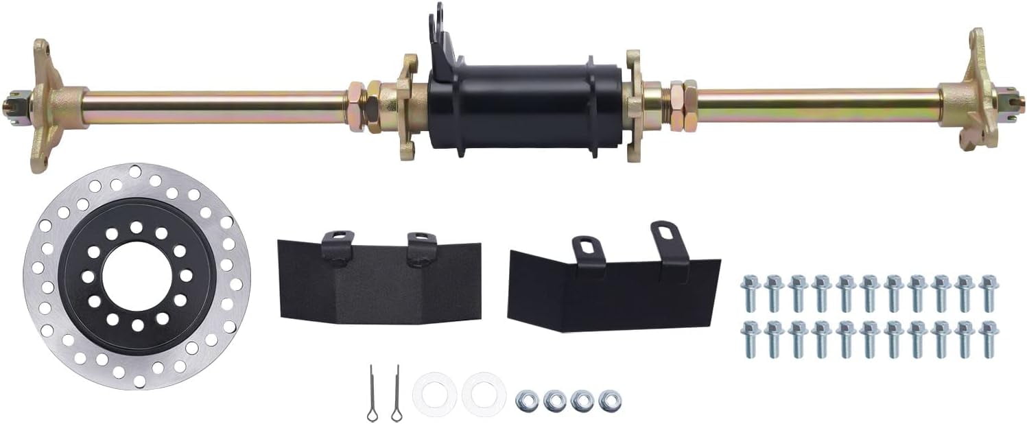 28" 710mm Go Kart Rear Axle Complete Assembly Kit with Disc Brake 3 ...