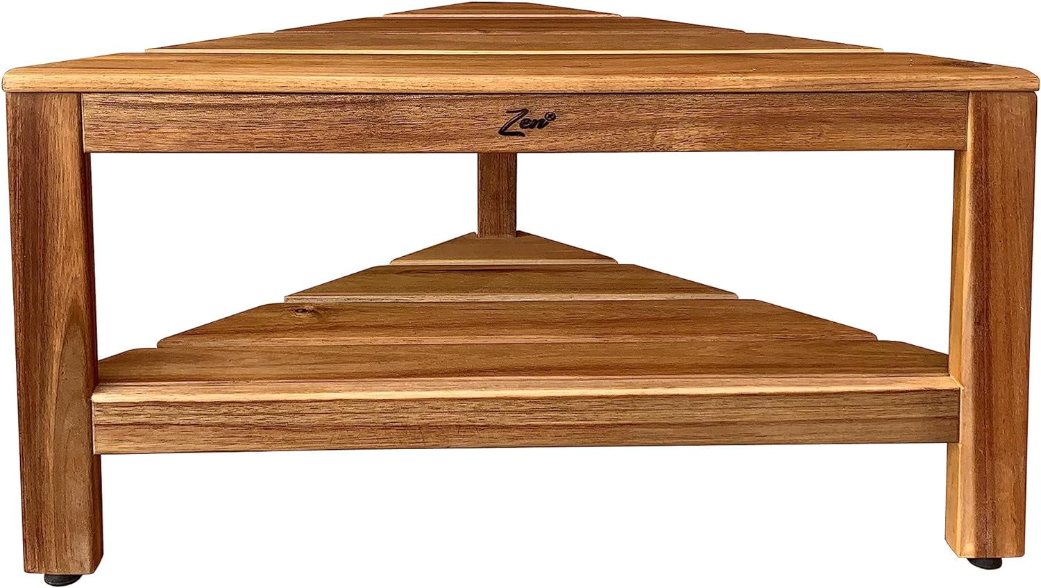 28" Acacia Shower Stool, Shower Bench, Corner Bench, Shower Foot Rest ...