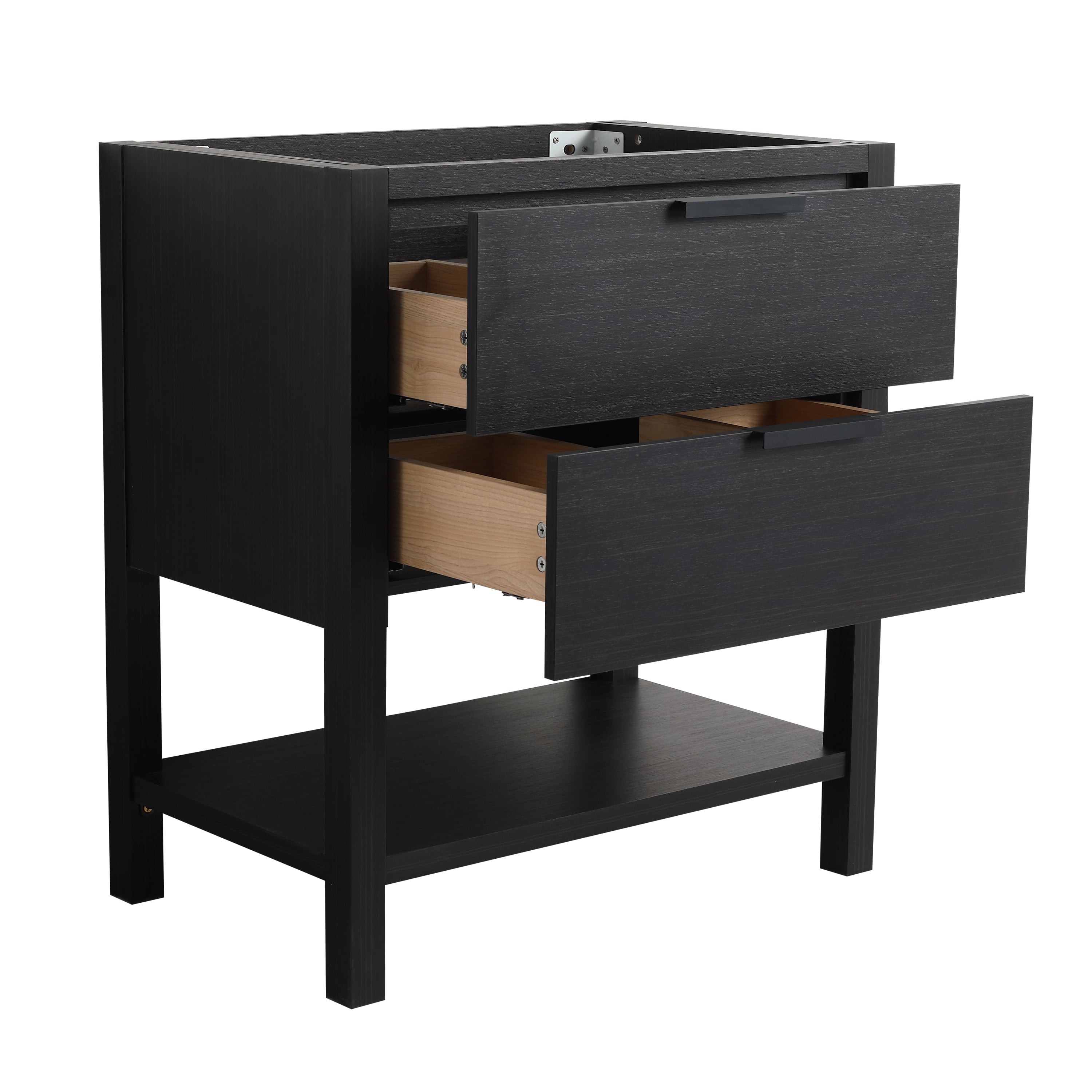 28'' Bathroom Vanity With Shelf 2 Soft Drawers 4 Wood Feet Waterproof ...