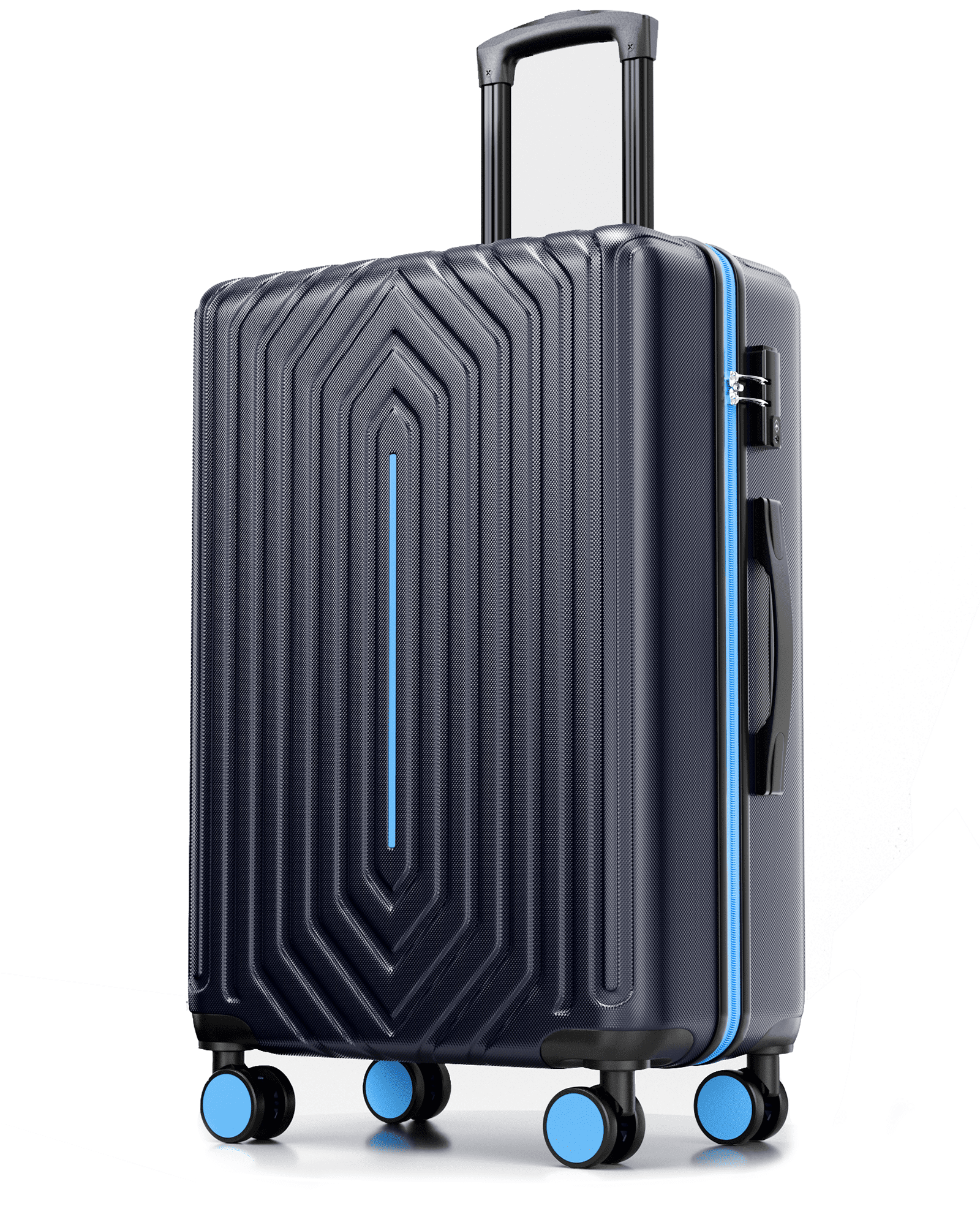 "28"" Durable ABS Hardshell Checked Luggage Suitcase with TSA Lock and ...