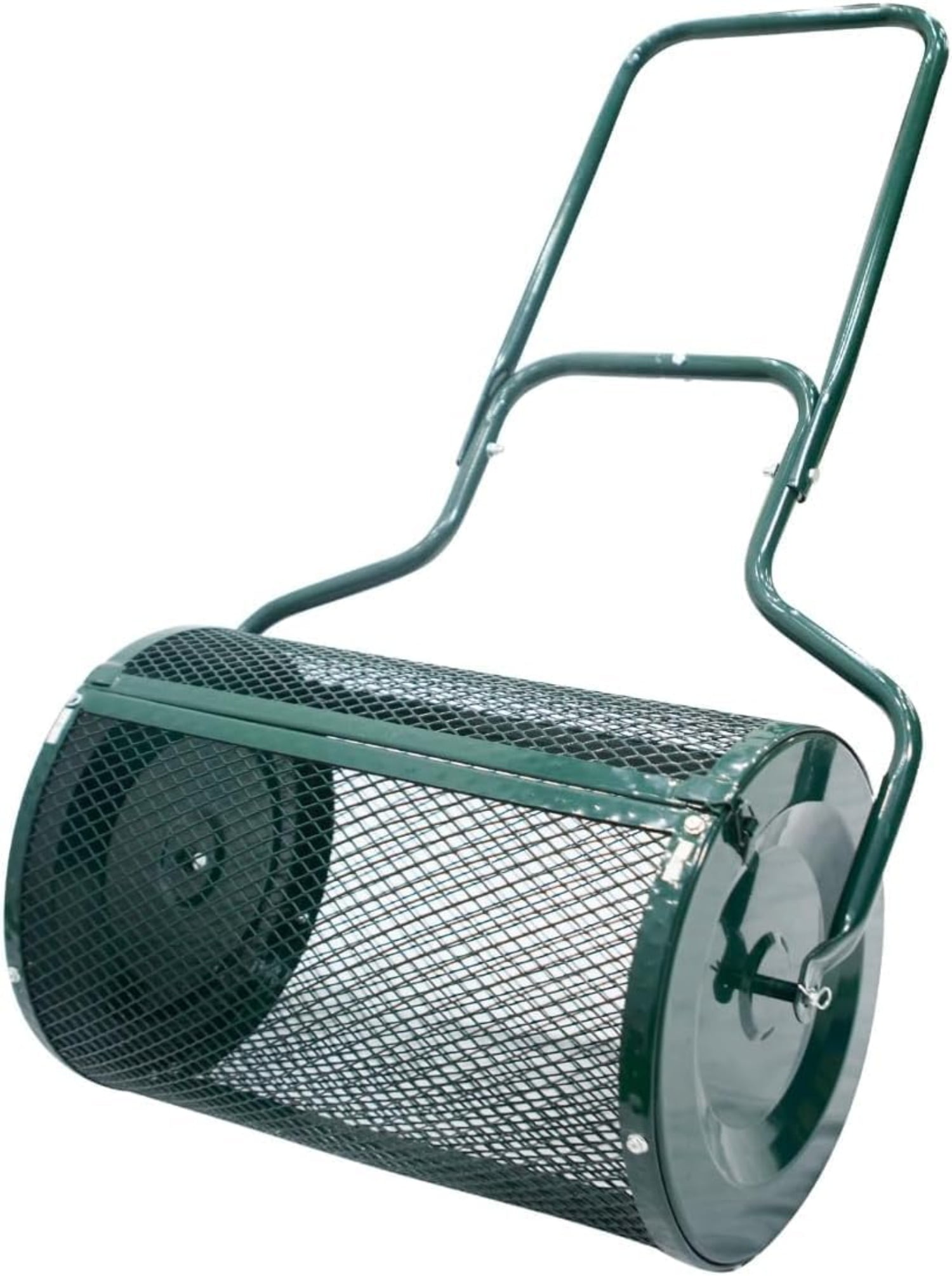 28" Compost Spreader Garden Backyard Push/Tow-Behind Roller Lawn ...