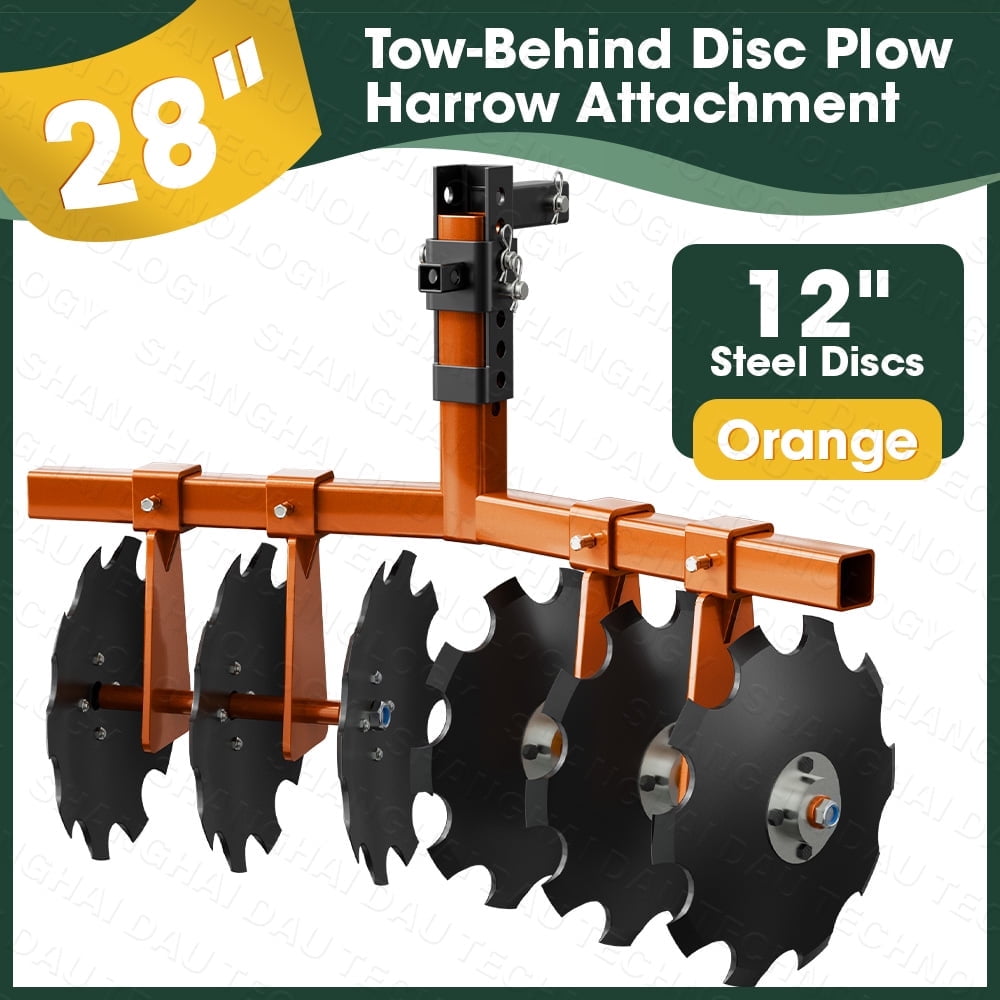 28" Cut Width Disc Plow Harrow With 2" Receiver Hitch Mount for ATVs ...