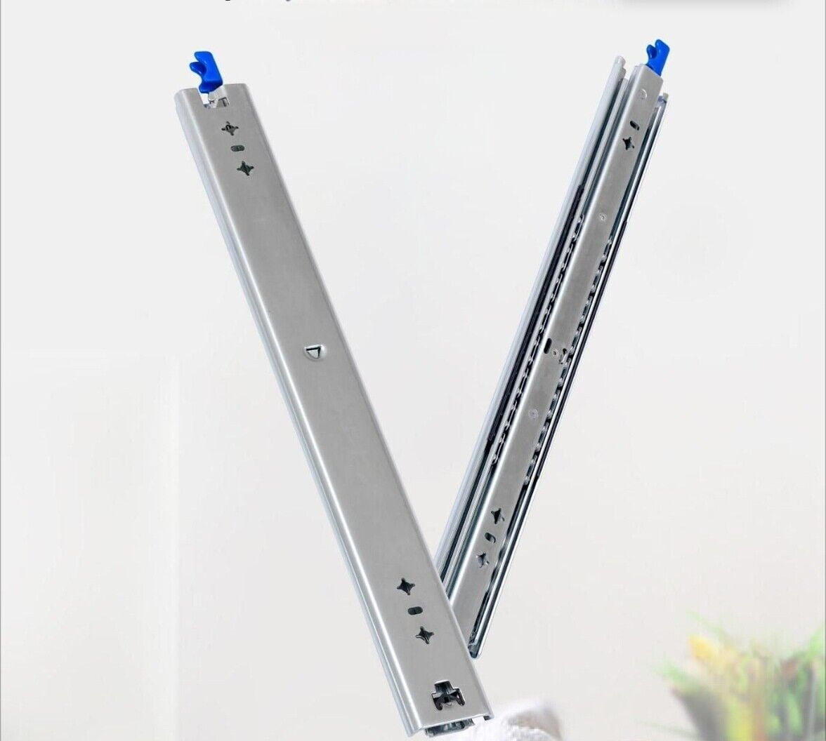 28" Drawer Lock Slide Rail Solid Steel Ball Bearing Heavy Duty Cabinet ...