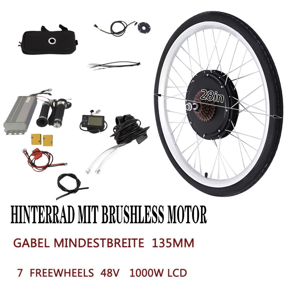 28'' EBike Rear Wheel 1000W Electric Bicycle Hub Motor Conversion W ...