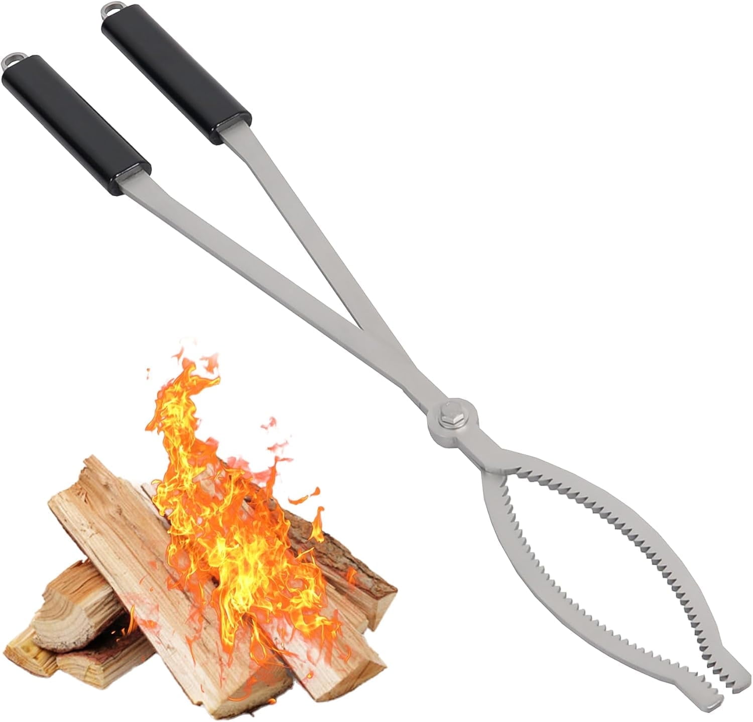 CKLT 28in Fire Tongs Log Grabber for Fire Pit, Stainless Steel ...