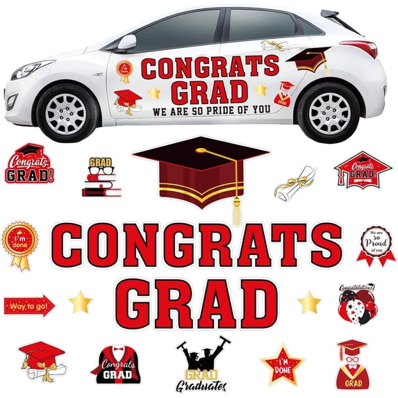 28 Graduation Car 6 Inch 2026 Congrats Grad Magnetic Decals for Car ...