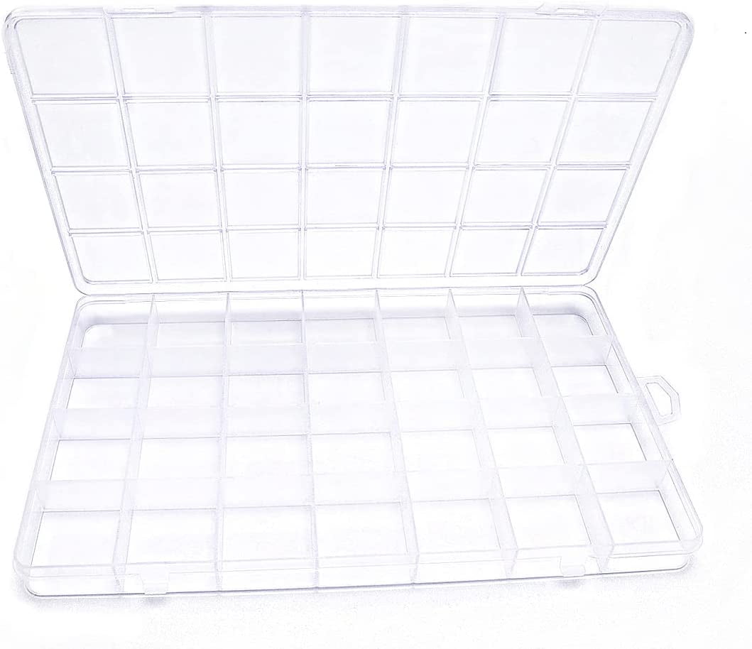 28 Grids Plastic Bead Organizer Box, Organizer Container Storage Box ...