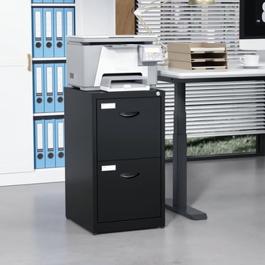 Staples 2-Drawer Vertical File Cabinet Locking Letter Black 18"D (52149 ...