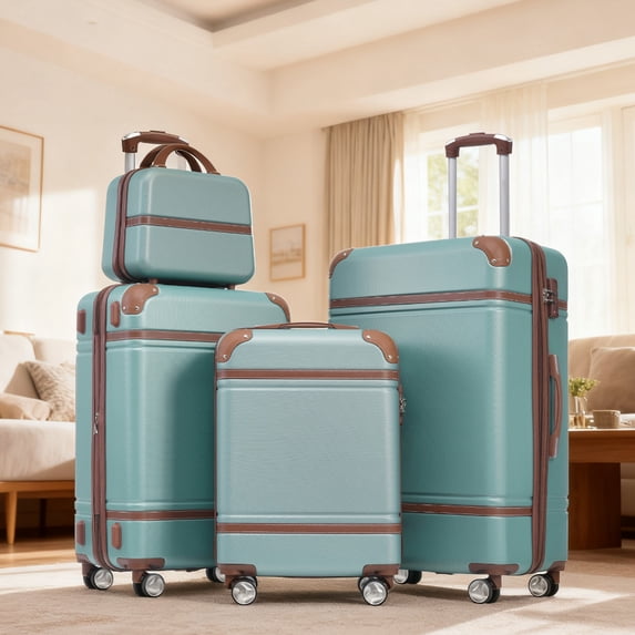 28"Hardshell Luggage Sets 4 Pieces 20"+24"+28" Luggages and Cosmetic ...