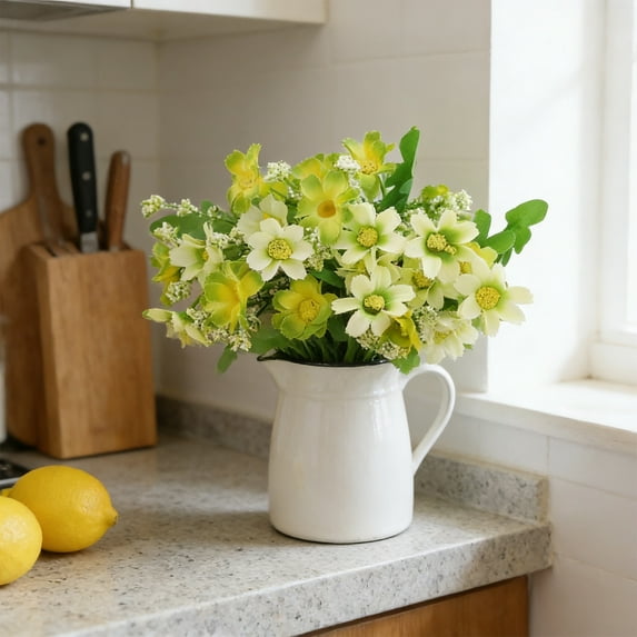 28 Heads Artificial Chrysanthemum Flowers, Realistic Fall Plastic ...