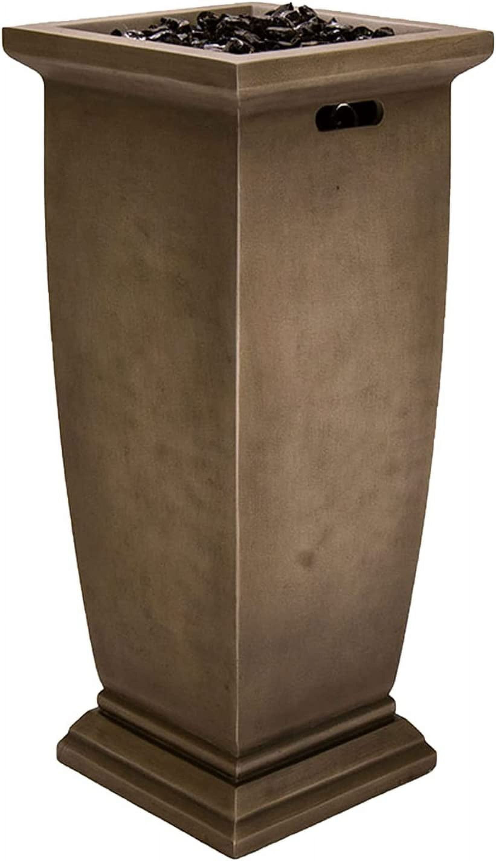 28 Inch 10,000 BTU LP Gas Outdoor Concrete Fire Column Patio Heater ...