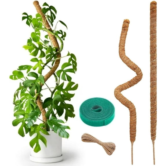 28 Inch 2 Pack Bendable Moss Pole Monstera Plant Support | Plant Stakes ...
