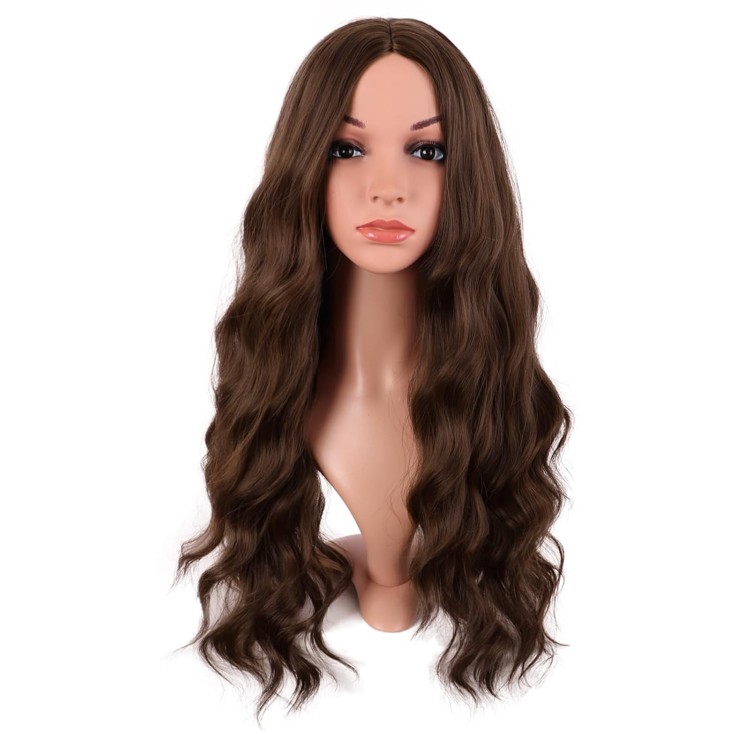 28 Inch/70 cm Long Wavy Middle Part with No Bangs Synthetic Fiber Curly ...