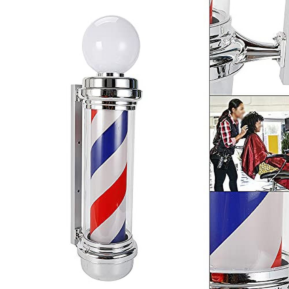 28 Inch Barber Pole,Wall Mount Rotating Light,Hair Salon Open Sign ...