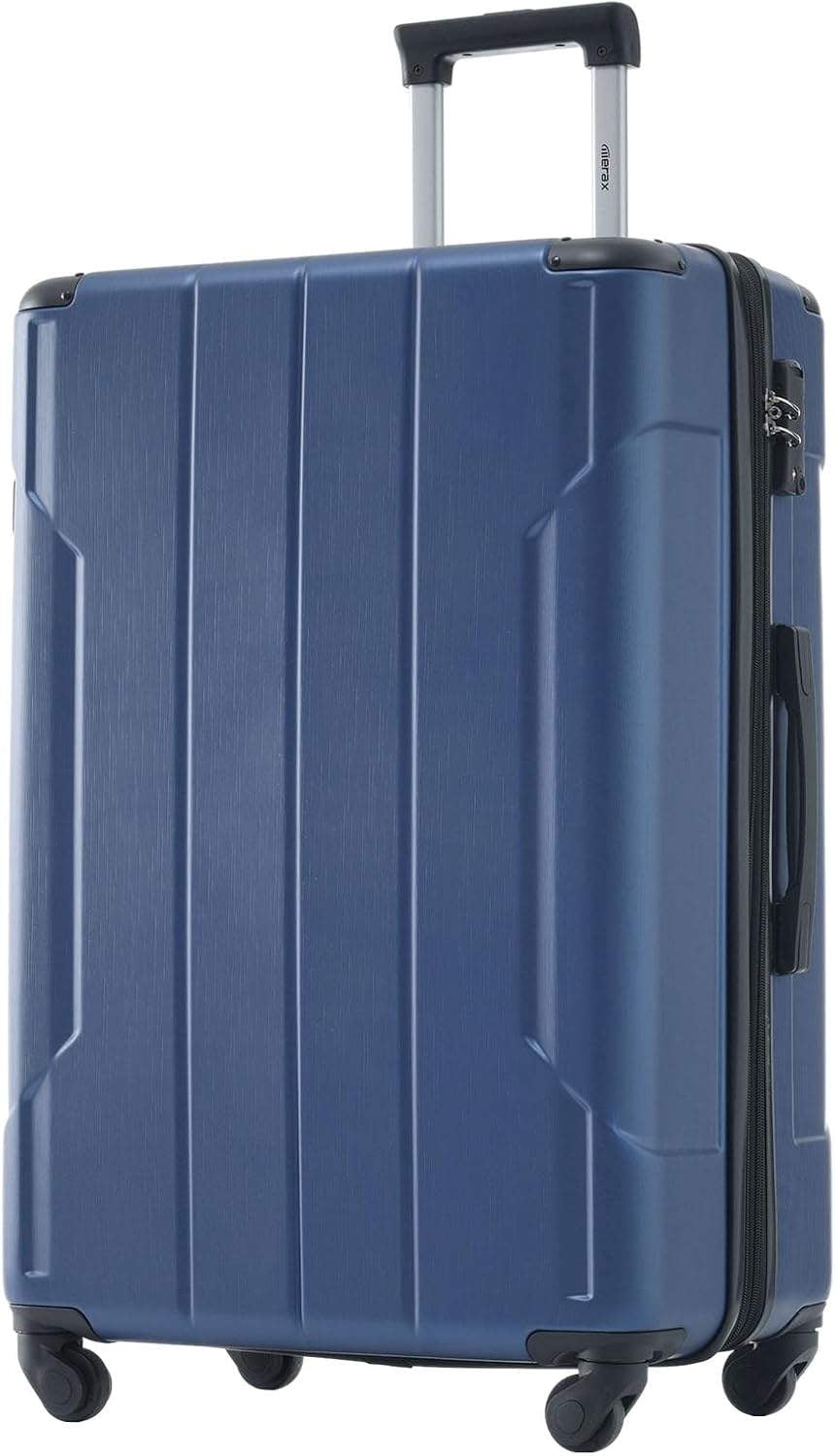 28 Inch Checked-Large Hard Shell Luggage with Spinner Wheels, TSA Lock ...
