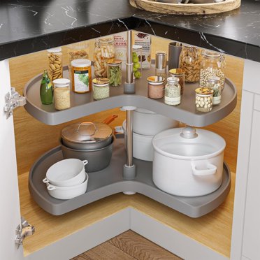 Free Shipping! Dextrus 32-Inch Kidney Shaped 2-Shelf Lazy Susan Corner ...