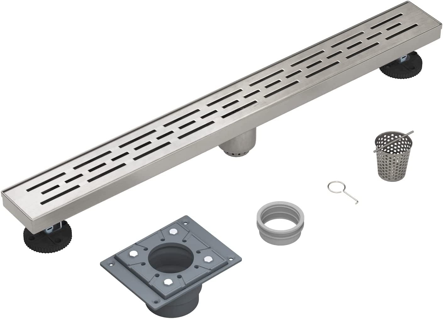 28 Inch Linear Shower Drain with Shower Drain Base, CUPC Certified, 304 ...