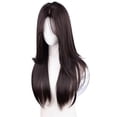 28-Inch Long Straight Synthetic Wig with Bangs for Women - Perfect for ...
