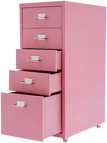 28 Inch Metal File Storage Cabinet,5 Drawers Freestanding Office File ...