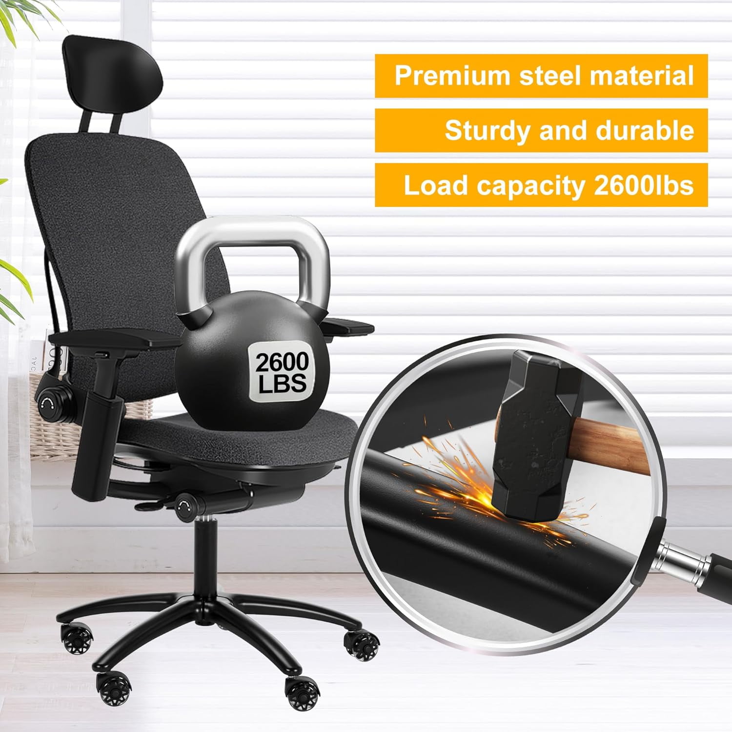 28 Inch Office Gaming Chair Metal Base Replacement Part with 5 Wheels ...