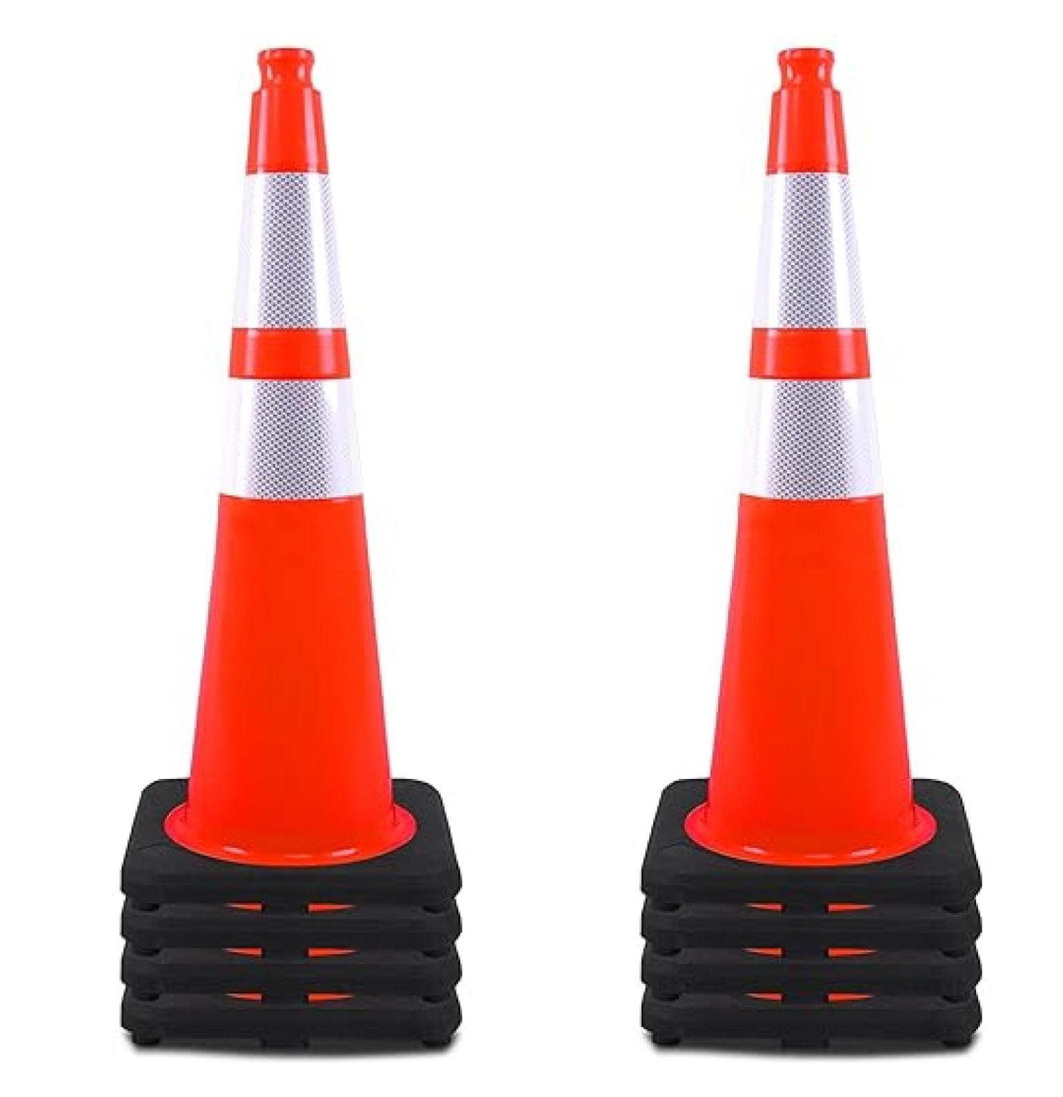 28 Inch Orange Traffic Cones 8-Pack – Heavy Duty PVC Safety Cones with ...