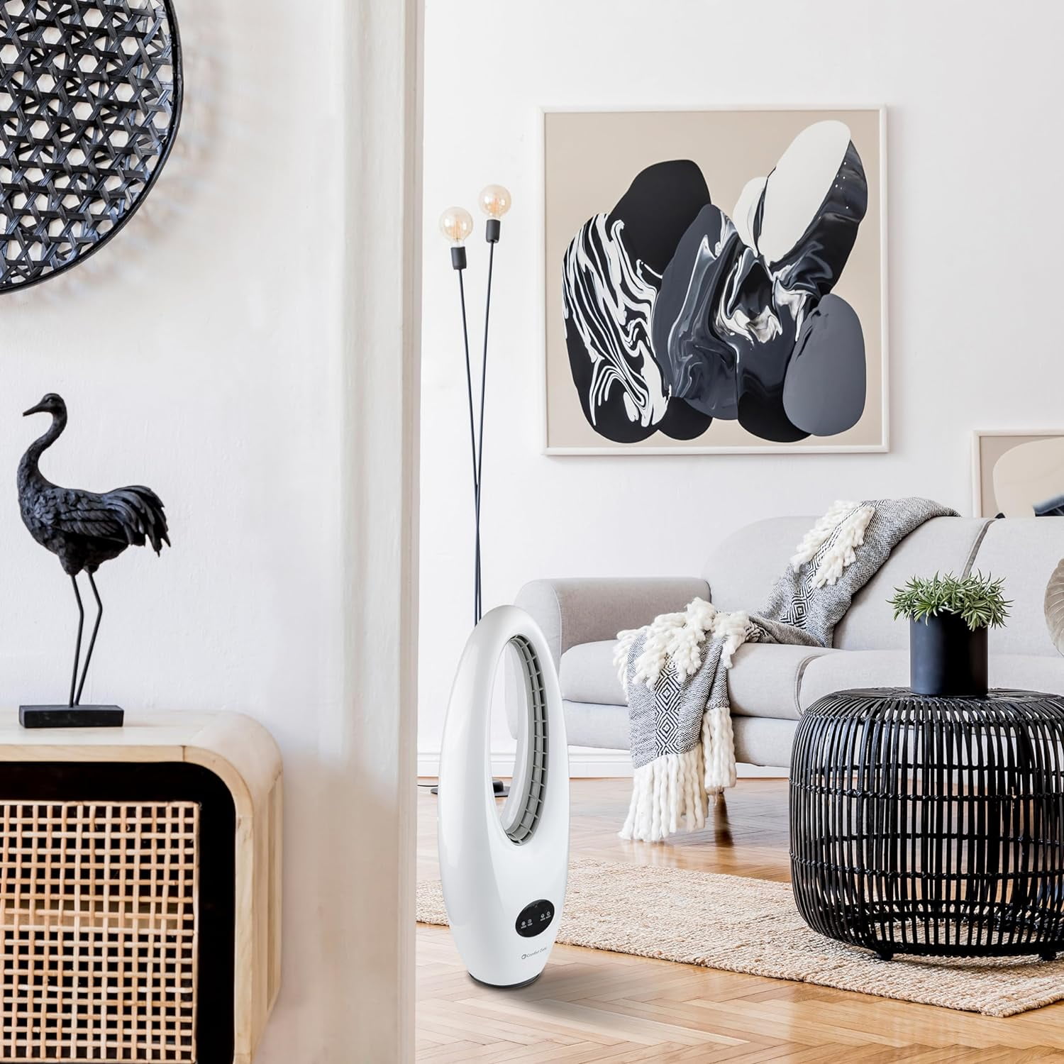 28-Inch Oscillating Bladeless Tower Fan with Remote Control, 3 Speeds ...