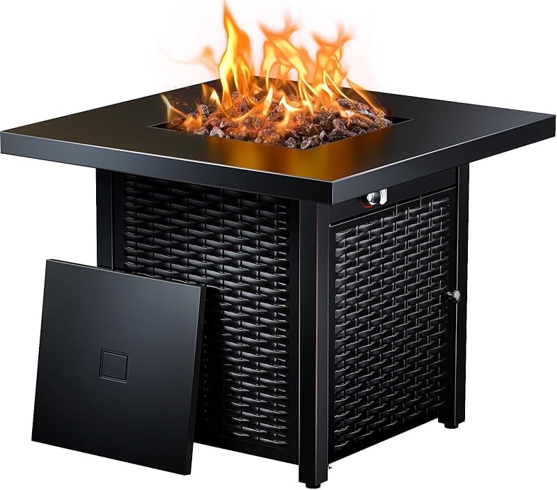 28 Inch Propane Fire Pit CSA-Listed Outdoor Fire Pit Table, 50,000 BTU ...