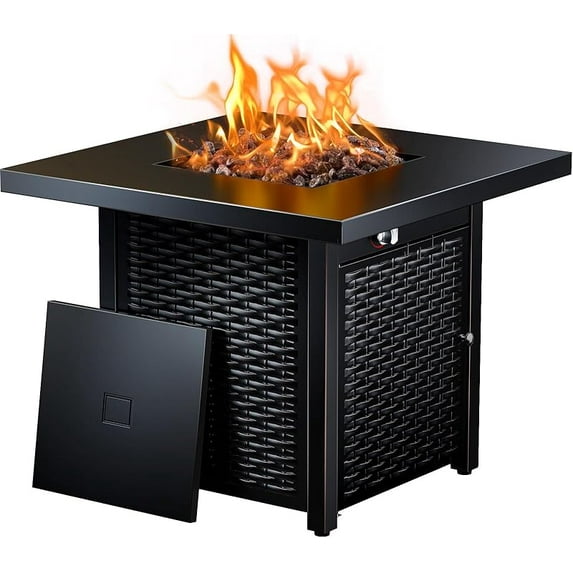 28 Inch Propane Fire Pit CSA-Listed Outdoor Fire Pit Table, 50,000 BTU ...