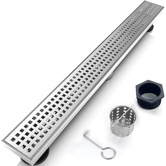 28 Inch Removable Cover Linear Shower Drain 304 Stainless Steel ...