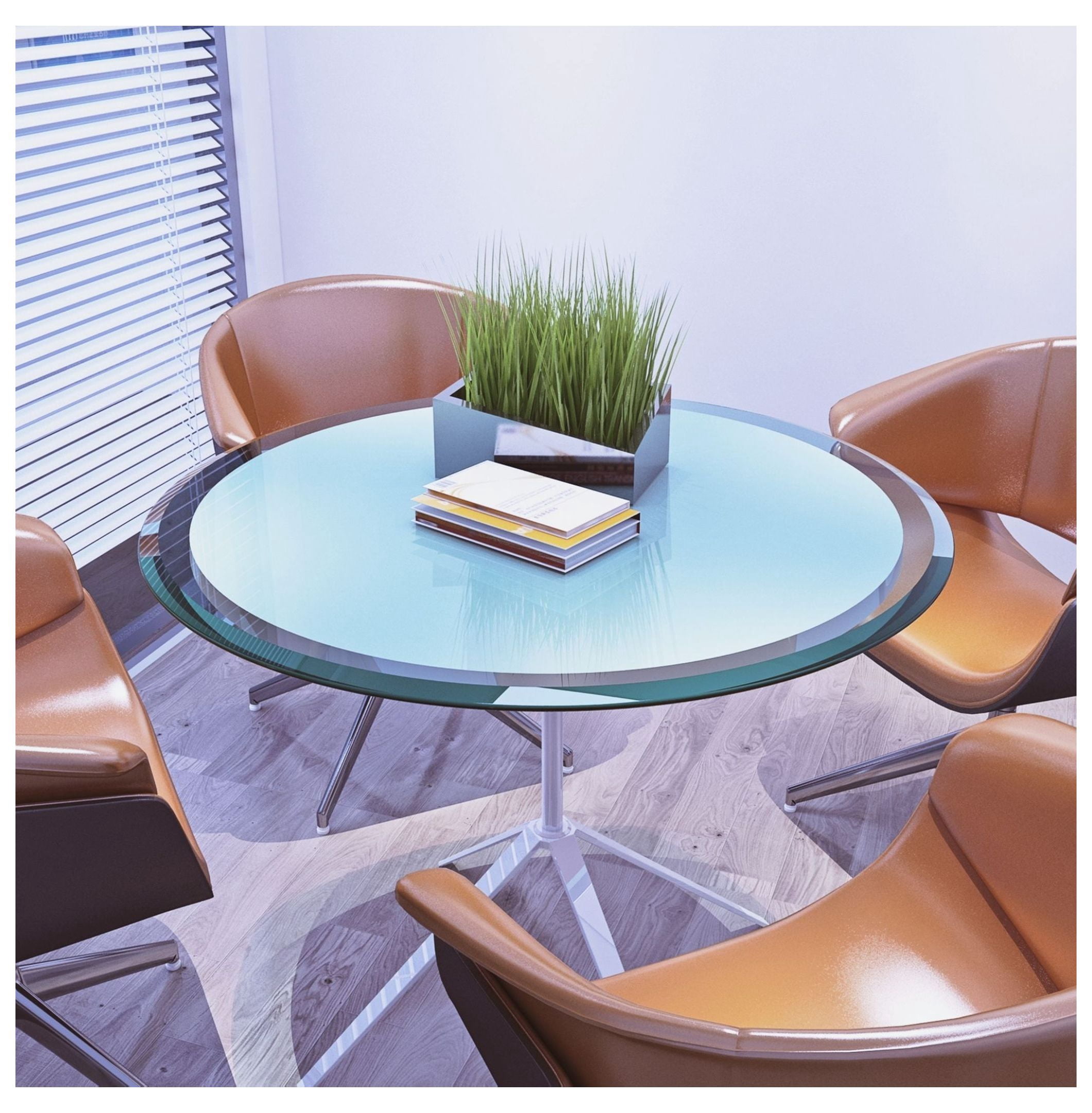 28" Inch Round Tempered Glass Table Top Clear Glass 1/2" Inch Thick ...
