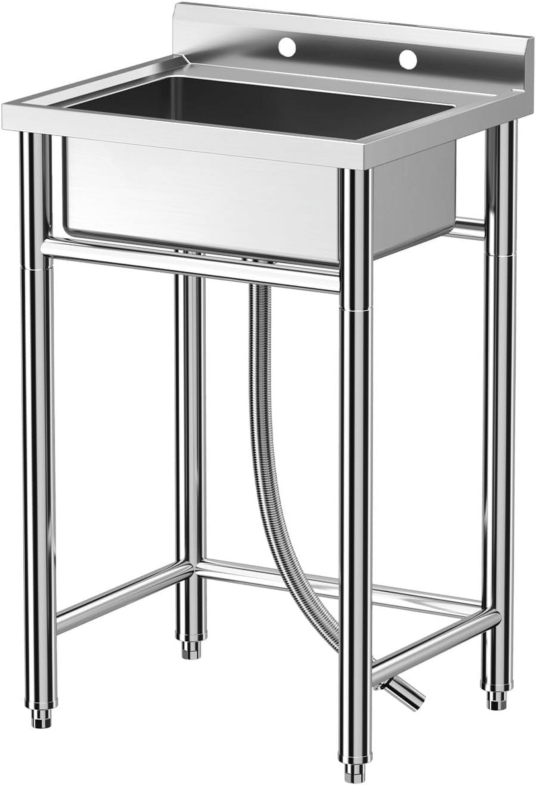 28 Inch Stainless Steel Utility Sink, Freestanding Single Bowl ...