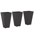 28 Inch Tall Plastic Planters Set of 3 Marble Finish Stackable Taper ...
