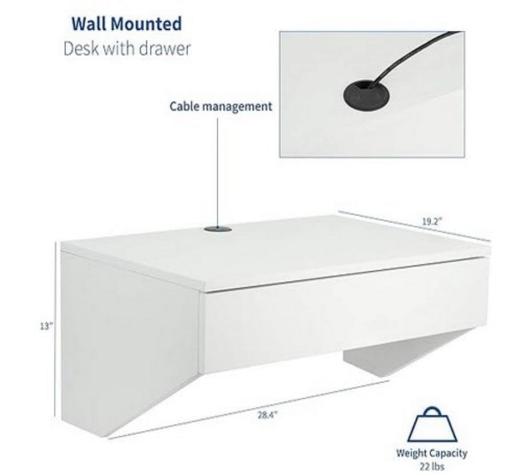 28 Inch Wall Mounted Computer Desk, Wall Mounted Desk with Pull Out ...